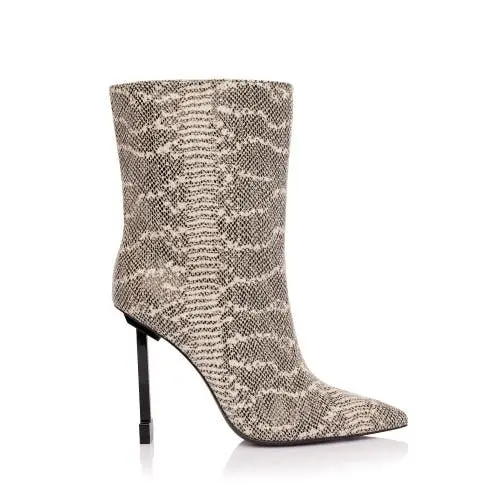 JESSICA RICH Snakeskin Bootie - White Snake
