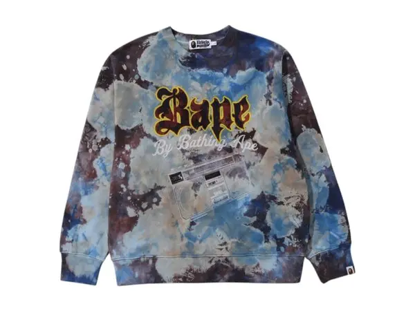 BAPE Tie Dye Boombox Crewneck Sweatshirt - Multicolor