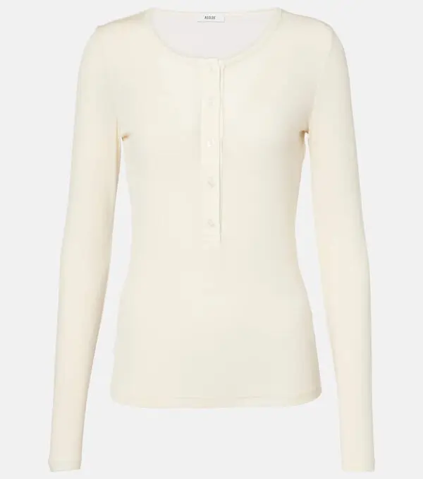 AGOLDE Faustine Henley Shirt - White