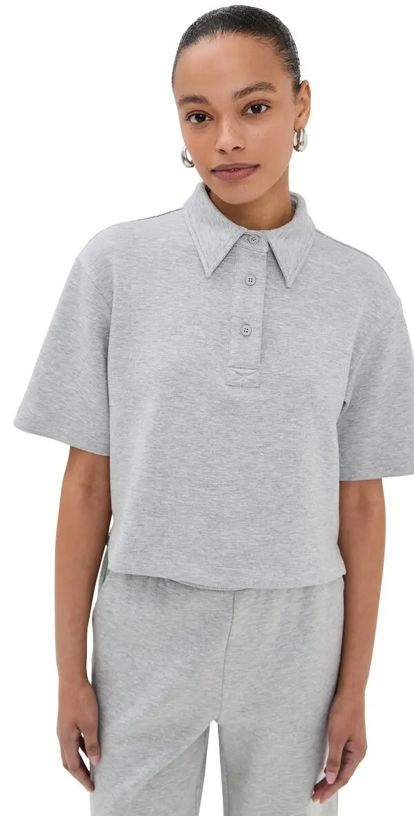 LE BOP Josephine Polo Top - Heather Grey