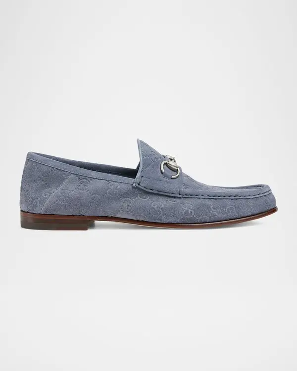 Gucci Horsebit 1953 Embossed Loafers - Light Grey
