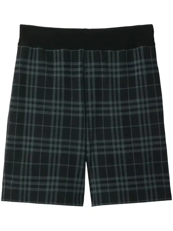 Burberry Checked Pattern Shorts - Blue