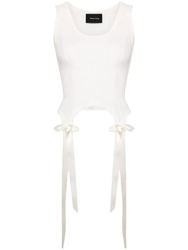 Simone Rocha Bow Tail Tank Top - White