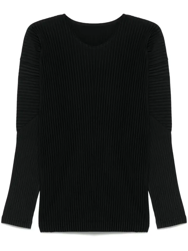 Issey Miyake Pleated T-shirt - Black