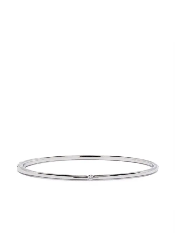 PERSEE 18kt White Gold Zeus Diamond Bangle Bracelet - Silver