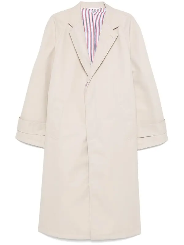 Thom Browne Long Trench Coat - Neutrals