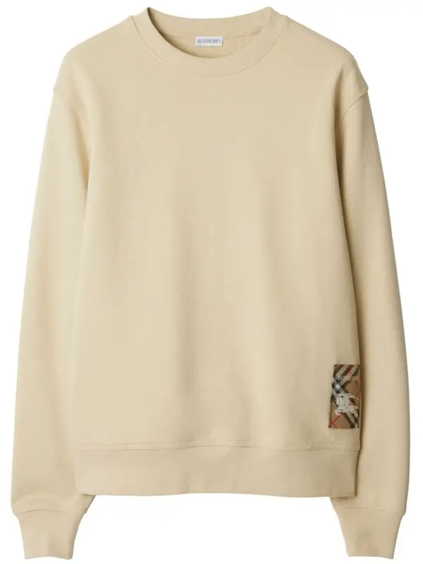 Burberry Check-patch Sweatshirt - Neutrals