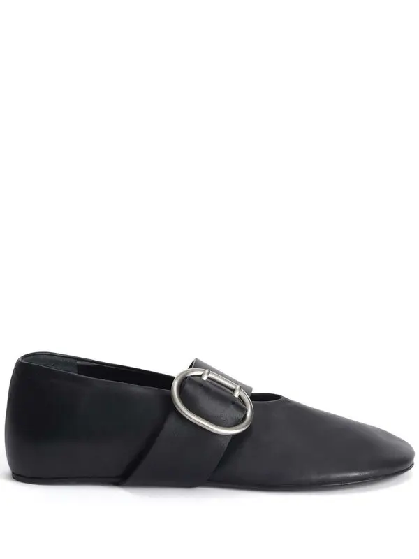 JIL SANDER Buckled Ballerina Flats - Black