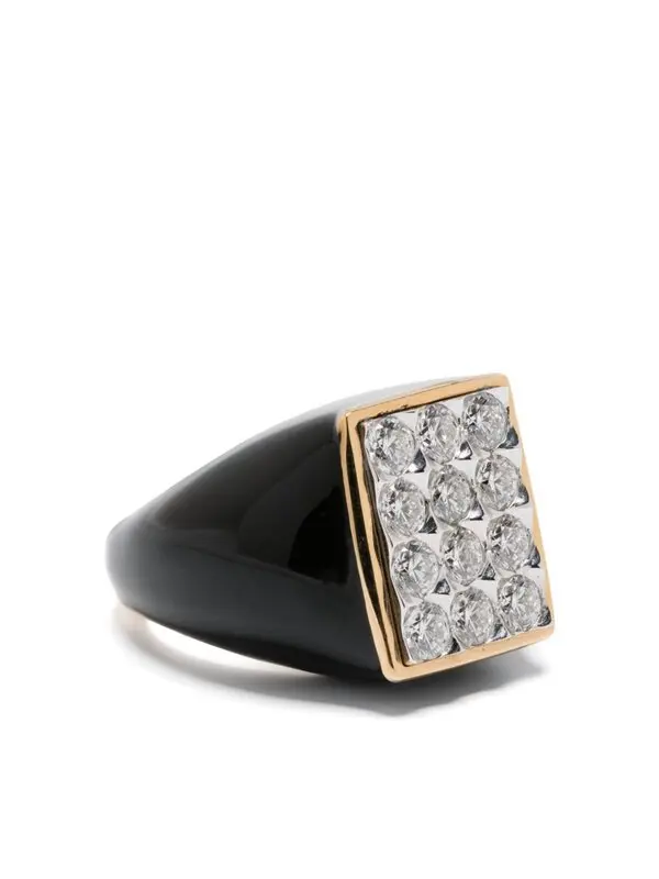 ILARIA ICARDI 18k Yellow Gold Diamond Tuxedo Ring