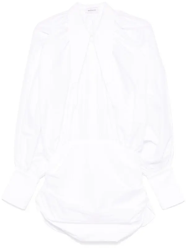 MONOT Poplin Mini Shirt Dress - White