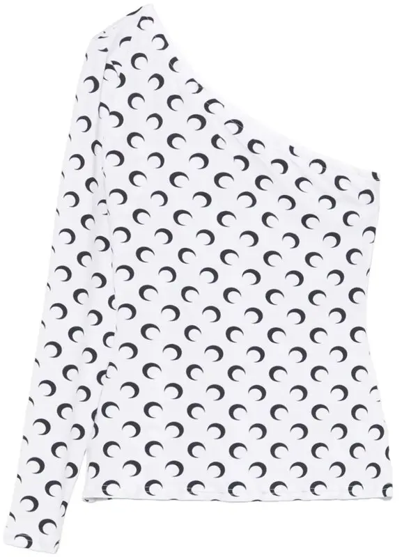 MARINE SERRE Crescent Moon Asymmetric Top - White