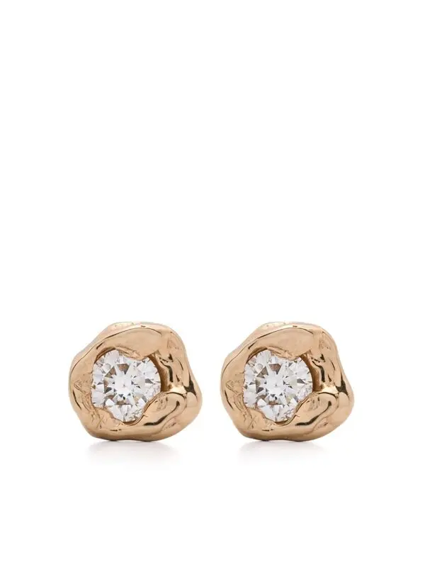 FIE ISOLDE 14k Yellow Alfa Diamond Stud Earrings