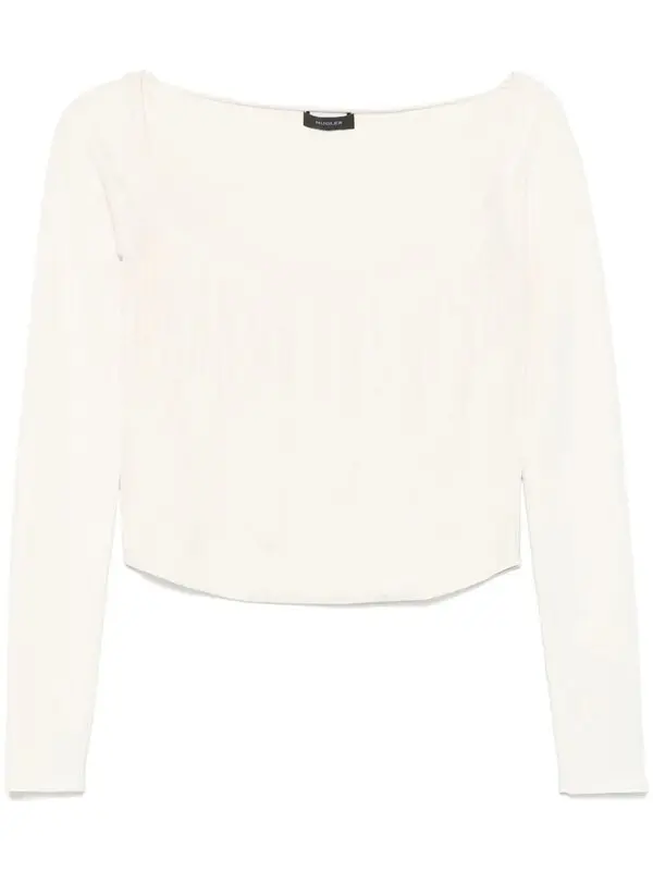 MUGLER Boned-bodice Top - Neutrals