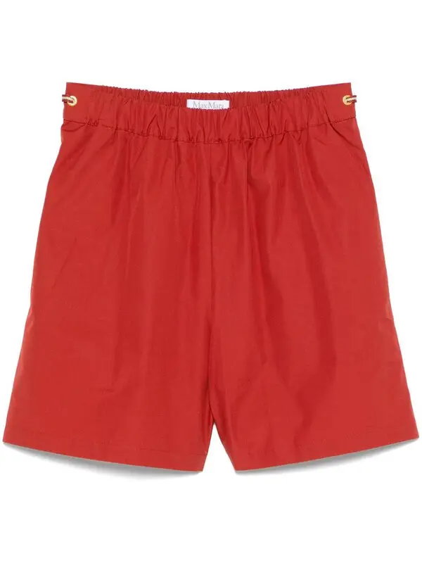 Max Mara Cotton Poplin Shorts - Red
