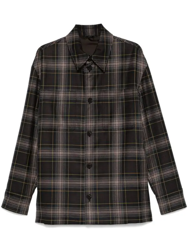Fendi Tartan-check Jacket - Brown