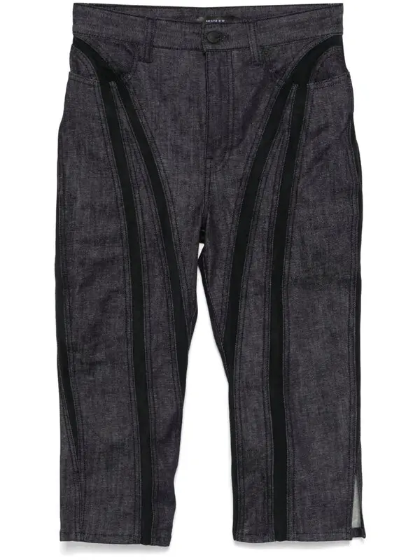 MUGLER Mesh-panelled Capri Jeans