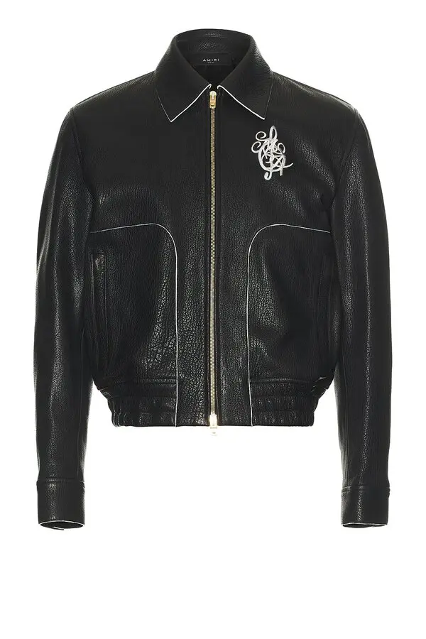 Amiri Ma Music Note Leather Blouson