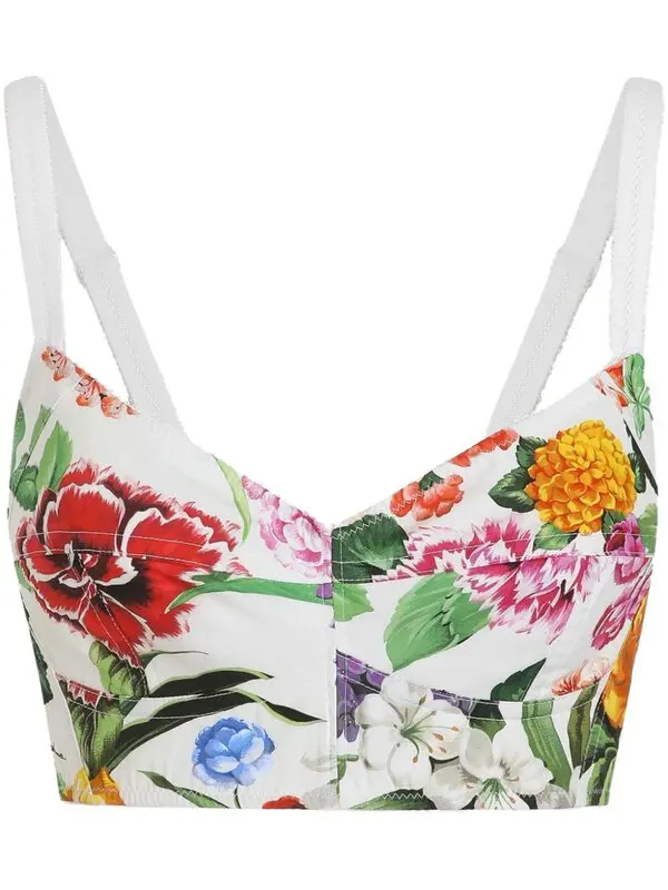 Dolce & Gabbana Floral-print Tank Top - White