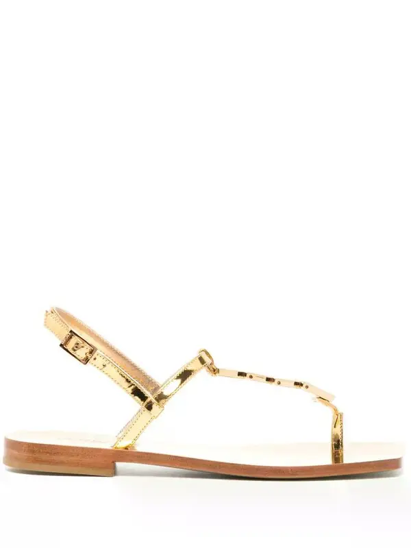 Versace Leather T-strap Sandals