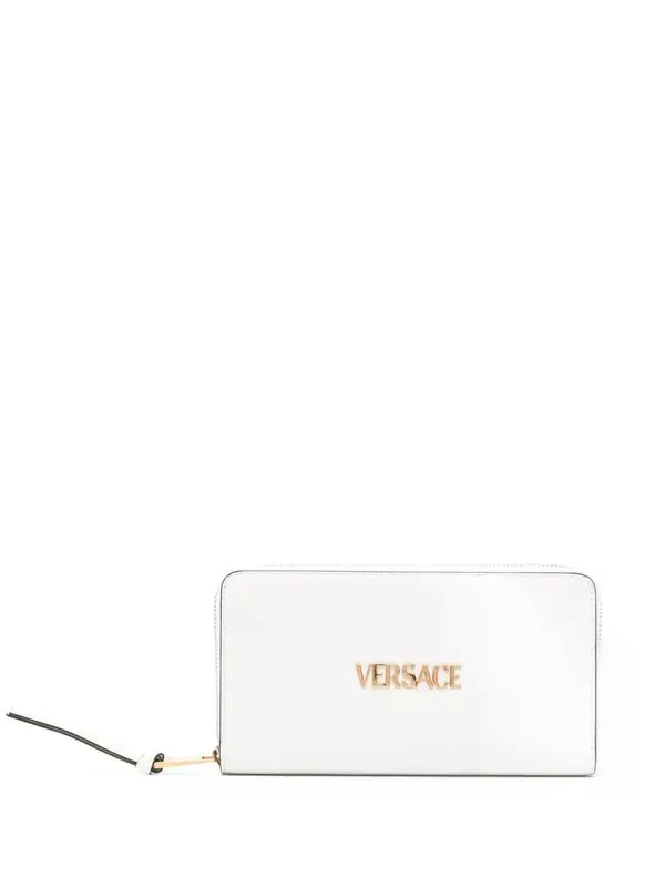 Versace Tag Long Wallet - White