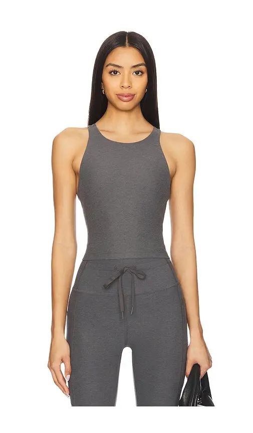 Beyond Yoga Spacedye Refocus Cropped Tank Top - True Gray Heather