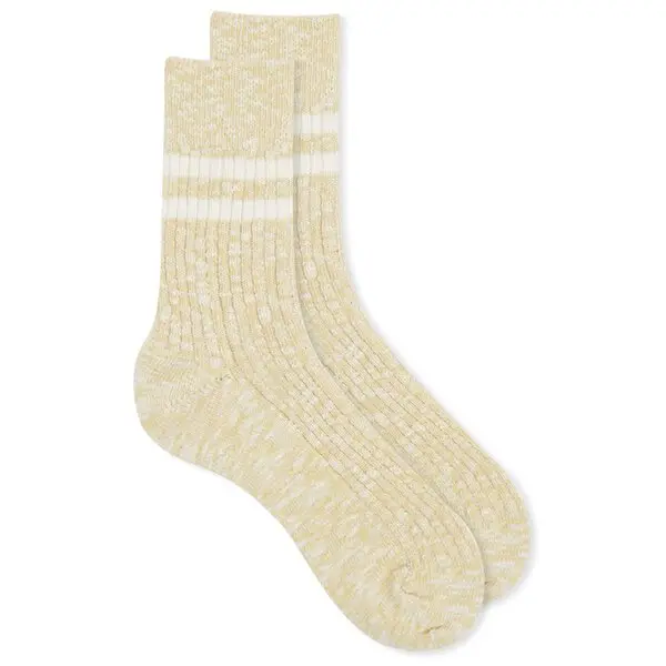 ROTOTO Slub Stripe Socks - Light Yellow