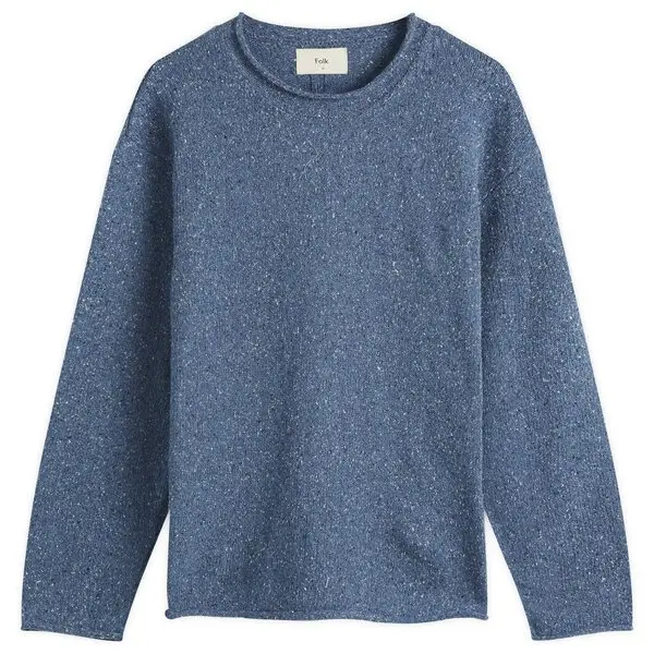 Folk Slouch Sweatshirt - Soft Navy