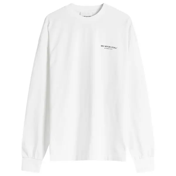 MKI MIYUKI ZOKU Design Studio Long Sleeve T-shirt - White