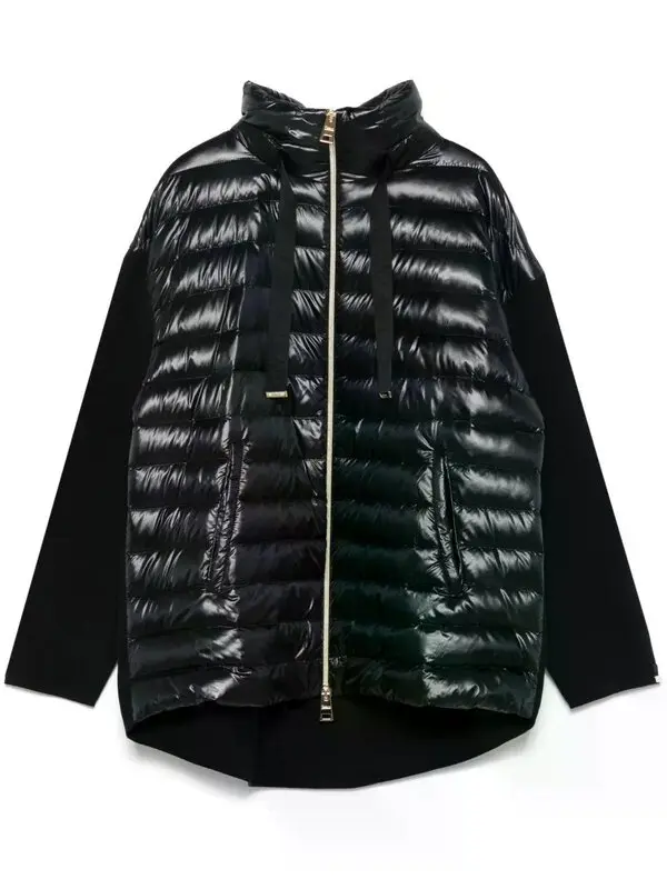 Herno Knitted-panel Puffer Jacket - Black