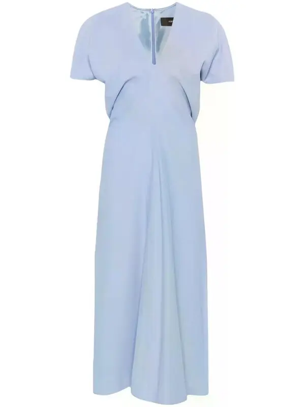 Federica Tosi V-neck Midi Dress - Blue
