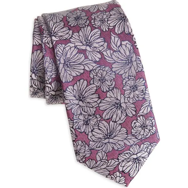 Nordstrom Mainzer Floral Silk Neck Tie - Berry