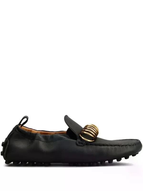 TOD'S Ring-embellished Loafers - Black