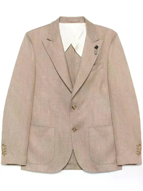 LARDINI Single-breasted Blazer - Brown