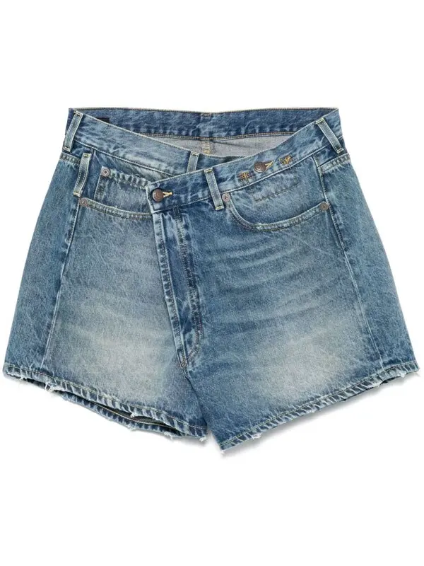R13 Cotton Denim Shorts - Blue