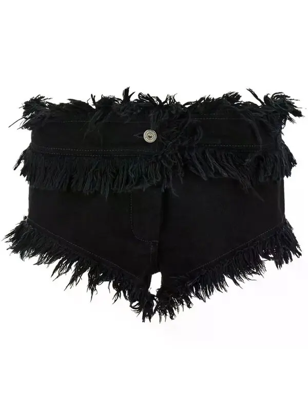 FERRAGAMO Frayed Denim Shorts - Black