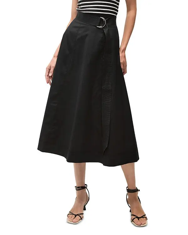 Veronica Beard Facia Belted Skirt - Black