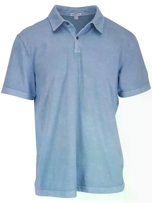 JAMES PERSE Sueded Jersey Polo Shirt - Blue
