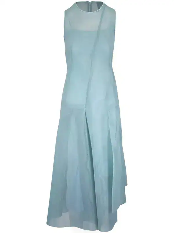 Akris Asymmetric-Design Midi Dress - Blue | Editorialist