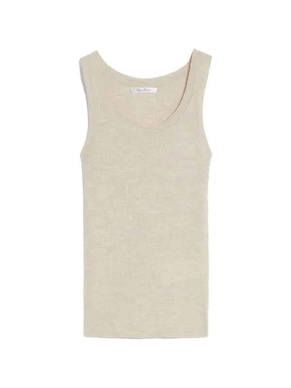 Max Mara Eliadi Ribbed Wool Top - Beige