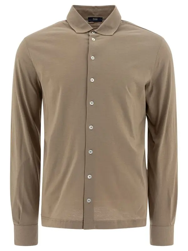Herno Jersey Voile Crêpe Polo Shirt