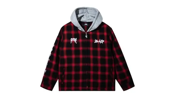 REVENGE Xxxtentacion Kill Hooded Flannel - Red/white