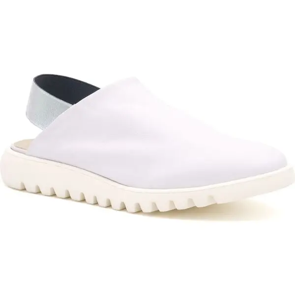 AMALFI BY RANGONI Elettrona Slingback Flat - White Parmasoft Silver Elastic