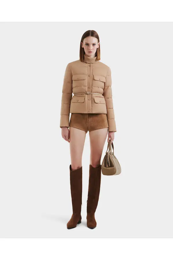 Rudsak Quilted Down Puffer Jacket - Brown / Multicolor / Neutral