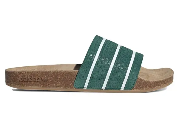 Adidas Adilette Slides - Collegiate Green/core White/gum