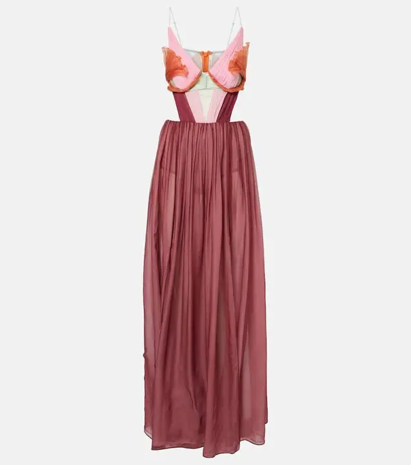 NENSI DOJAKA Dahlia Silk Gown