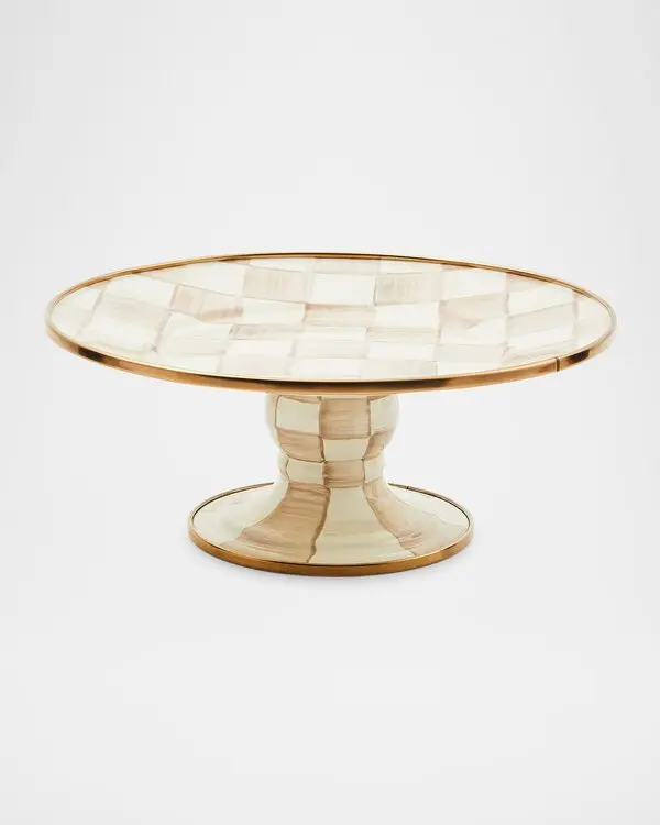 MACKENZIE-CHILDS Mocha Check Mini Pedestal Platter - One-color