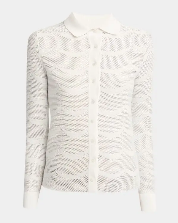 TOM FORD Crescent Mesh Polo Top