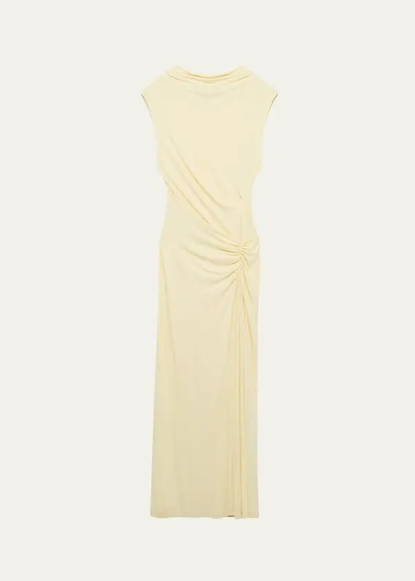 Simkhai Acacia Sleeveless Ruched Midi Dress - Buttercream