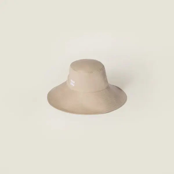 Miu Miu Denim Bucket Hat - Beige/amaranth