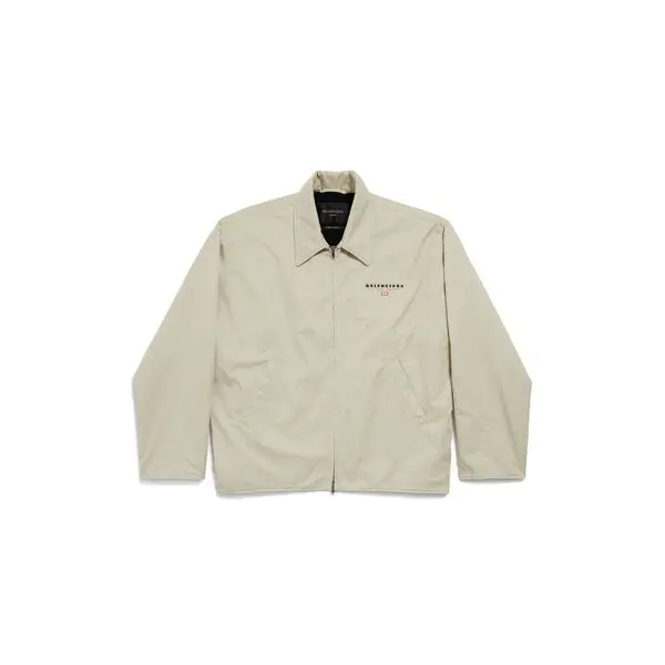 Balenciaga Cotton Drill Zip-up Jacket - Beige